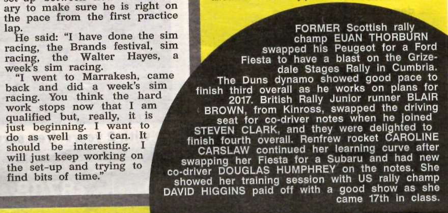 Caroline Carslaw Rallying