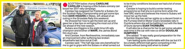 Caroline Carslaw Rallying